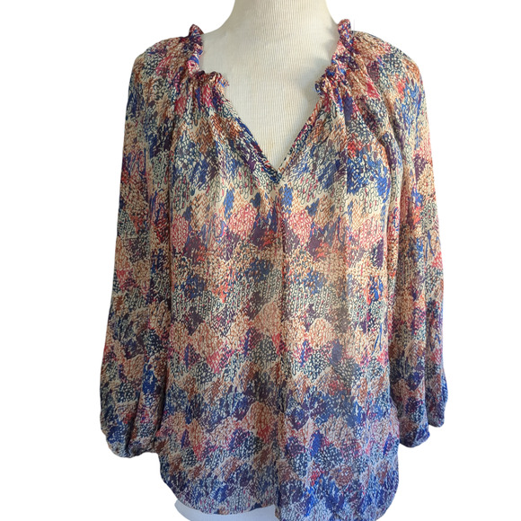 Maria Gabrielle | Tops | Large Maria Gabrielle Multicolored Sheer ...